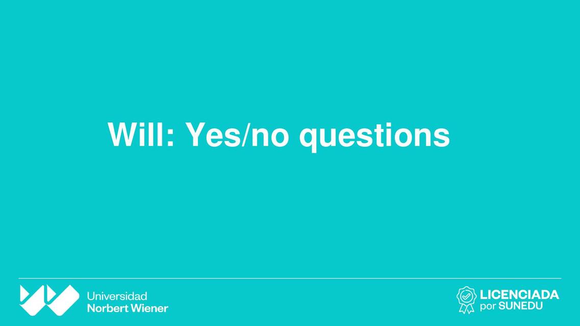 Will: Yes/no questions | Erica AF | uDocz