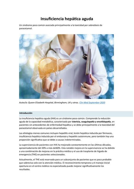 Insuficiencia hepática aguda | oscar ramirez | uDocz