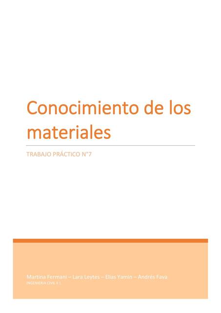 Conocimiento de los materiales | Martina | uDocz