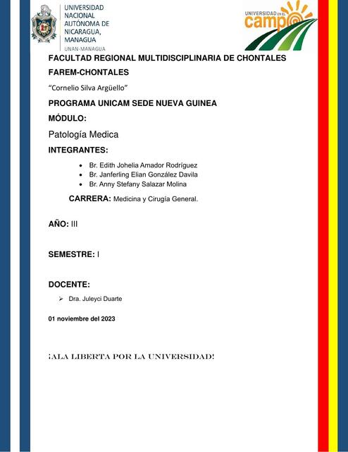 Patología Médica | Franklin robles | uDocz