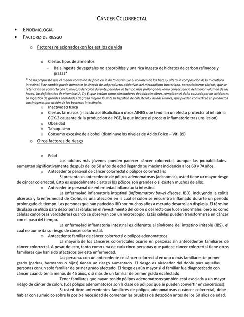 Cáncer Colorrectal (CCR) (Patologia Funcional y estructural - Robbins ...