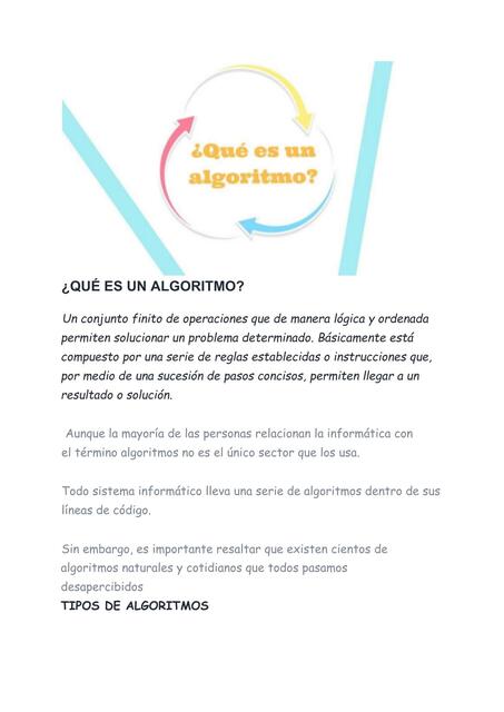 ¿Qué es un algoritmo? | Estadística e informática | uDocz