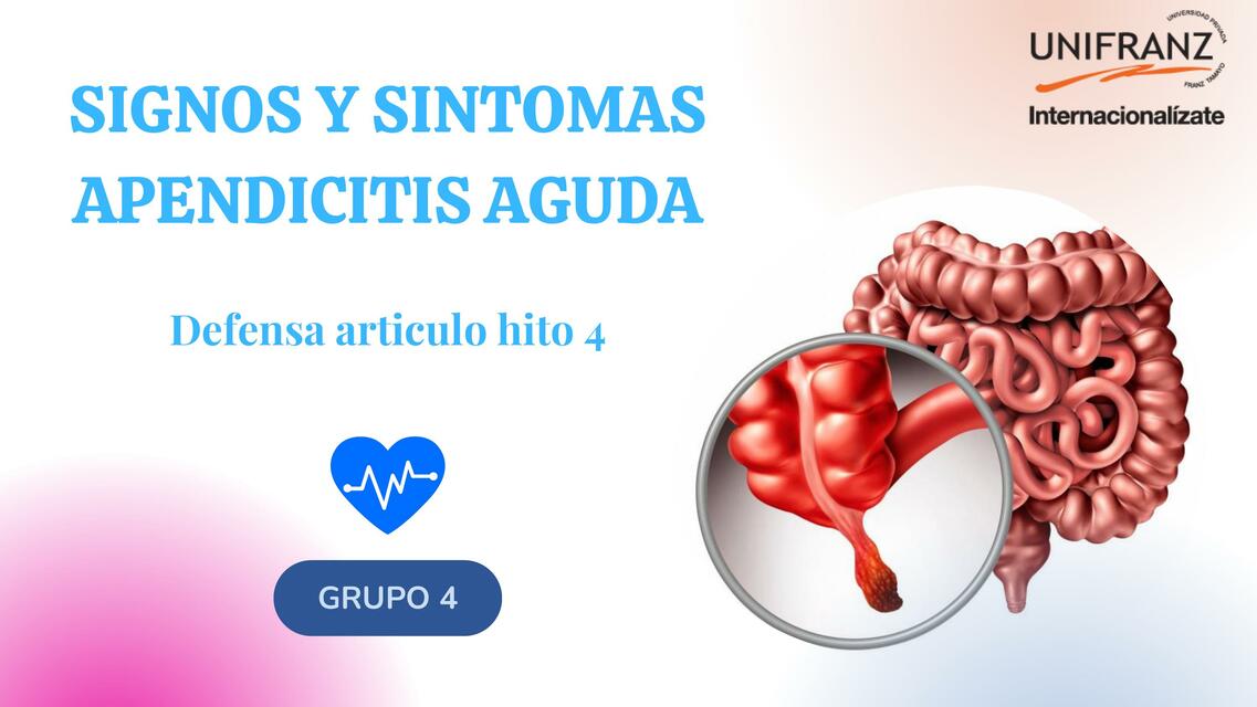 Signos y Síntomas Apendicitis Aguda | JIMMY BISMARCK HERBAS SANDOVAL | uDocz