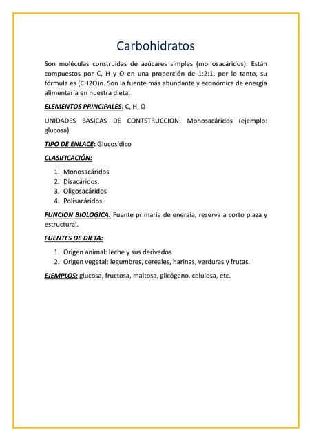 Carbohidratos | Erica AF | uDocz