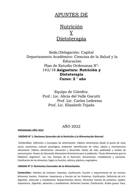 Nutrición y dietoterapia | Vanina Noemí Castro | uDocz