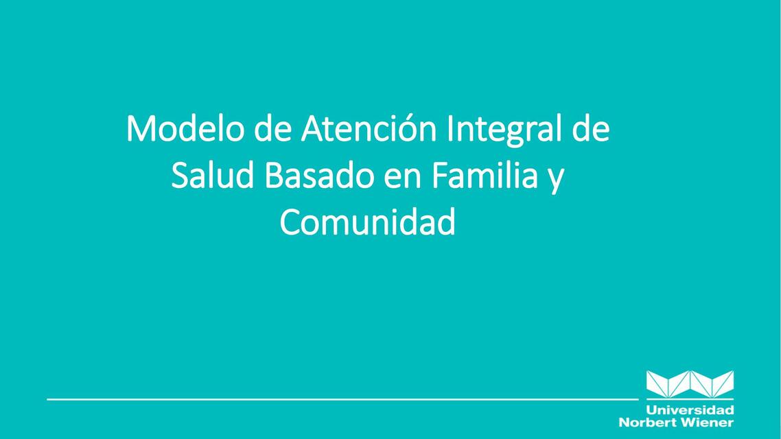 Modelo de atención integral de salud basado en familia y comunidad | Erica AF | uDocz