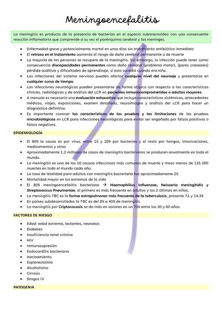 Meningoencefalitis | Camila Rondón Linares | uDocz