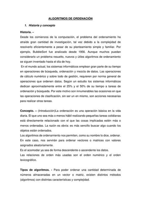 Algoritmos De Ordenación Estadística E Informática Udocz