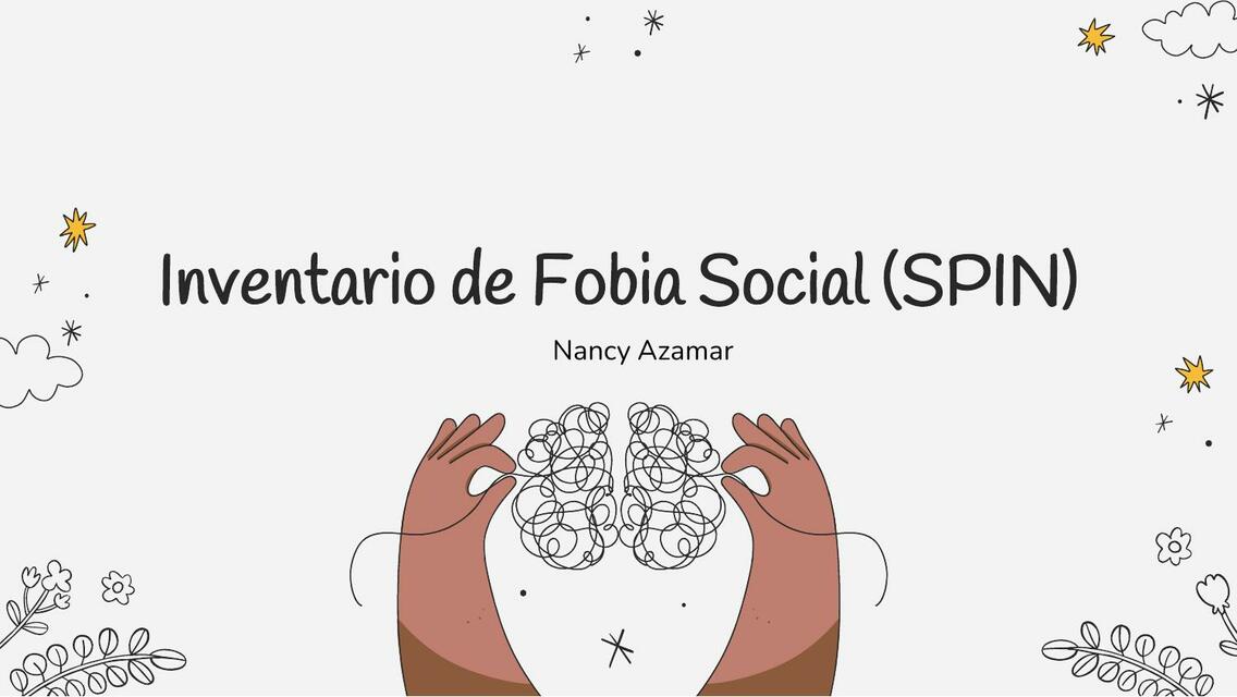Inventario de Fobia Social (SPIN) | Apuntes de psicología | uDocz