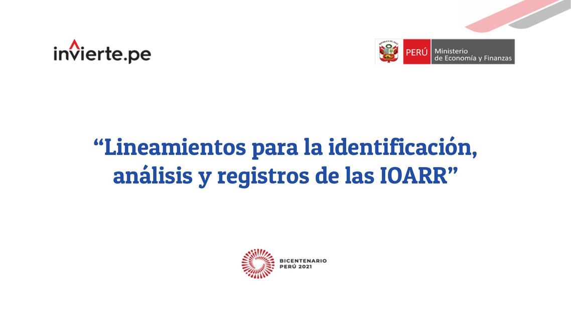 Lineamientos Para La Identificación, Análisis Y Registros De Las Ioarr 