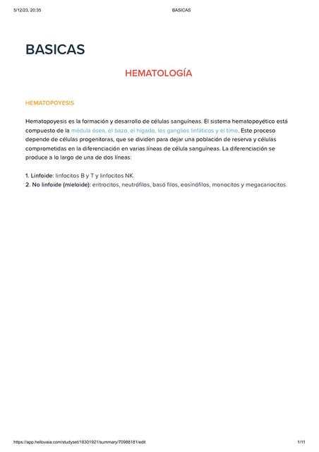Hematología | Arthur Vargas | uDocz