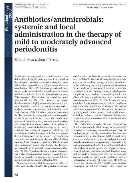 Antibiotics/antimicrobials:systemic and local administration in the ...