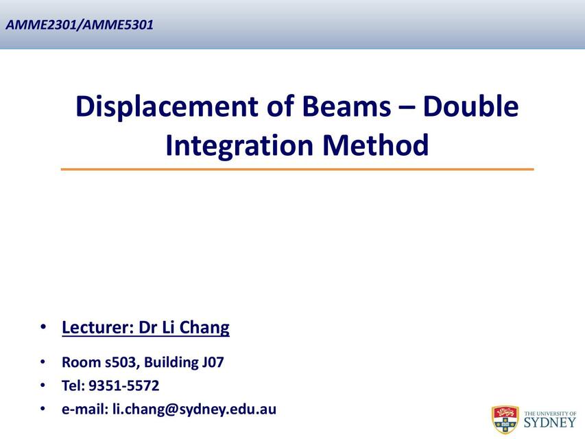 Displacement of Beams – Double Integration Method | gianella jade | uDocz