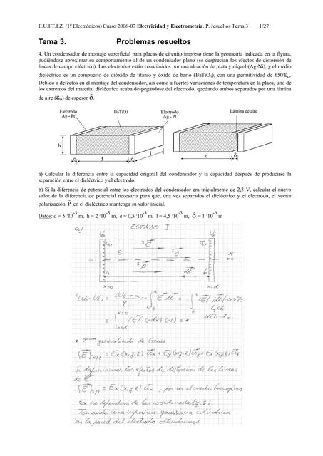 Tema 3. Problemas resueltos electricidad y electrometría | Estadística e informática | uDocz