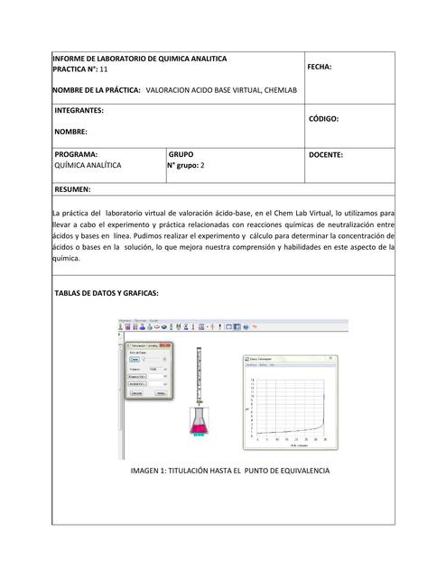 Informe De Laboratorio De Química Analitica Thalia Vargas Jaldin Udocz