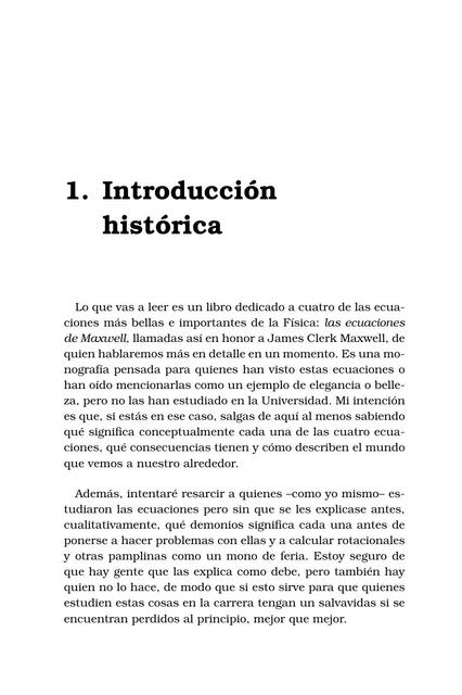 Las ecuaciones de Maxwell. Capítulo 1: introducción histórica | Estadística e informática | uDocz