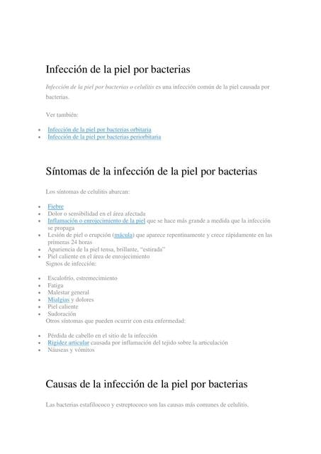 Infección de la piel por bacterias | sonia huerta herrera | uDocz