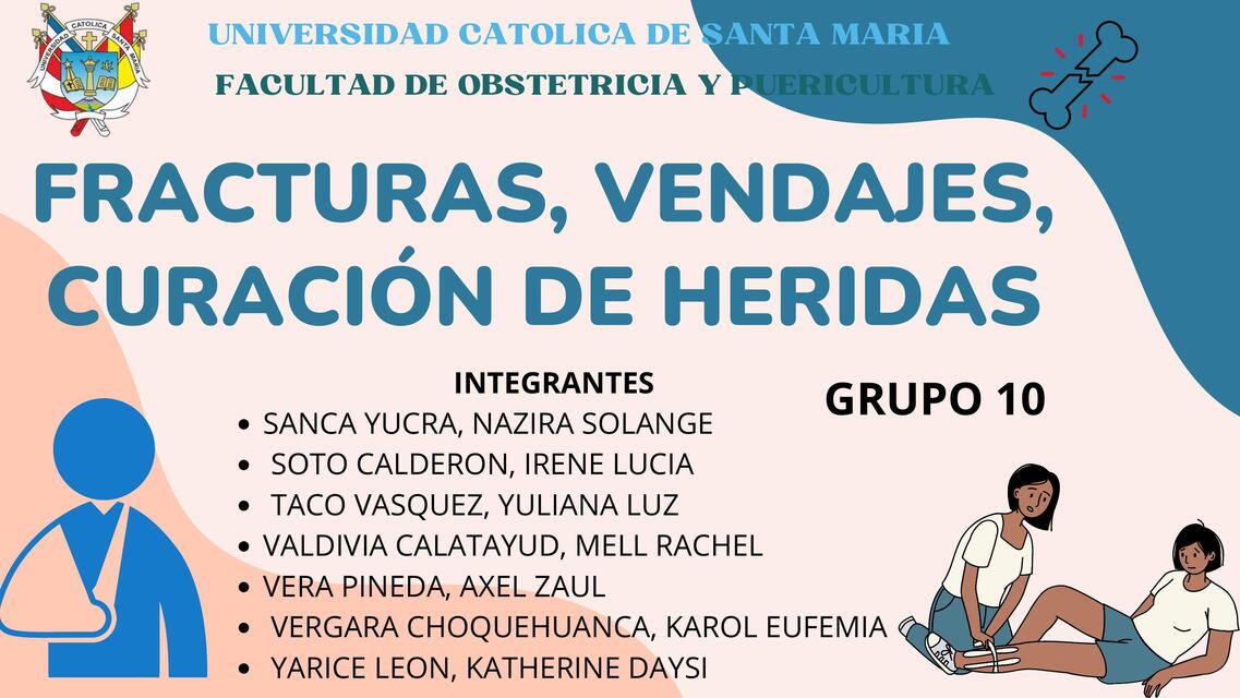 Fracturas, vendajes, curación de heridas | Fe | uDocz