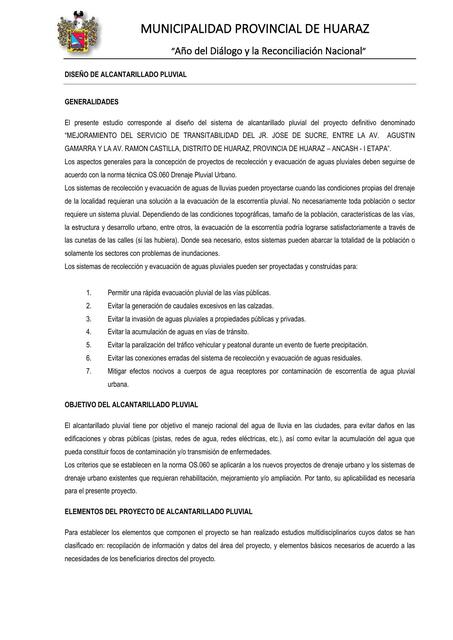 DISEÑO ALCANTARILLADO | abraham soto | uDocz DISEÑO ALCANTARILLADO | abraham soto | uDocz