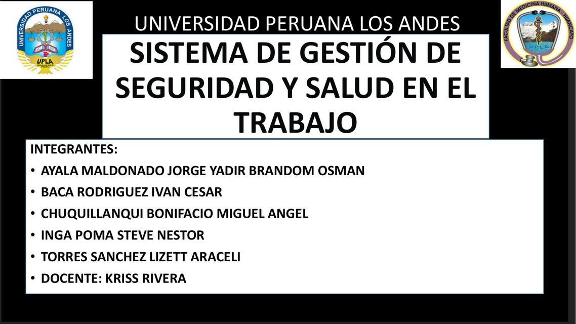 SISTEMA DE GESTIÓN DE SEGURIDAD Y SALUD EN EL TRAB | Mishelle Chavez | uDocz