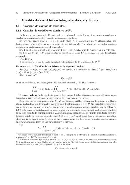 Cambio de variables en integrales dobles y triples | Todo Cálculo | uDocz