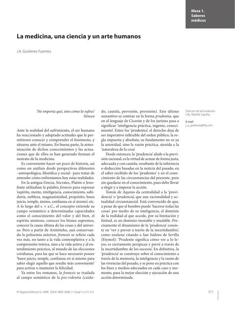 La medicina una ciencia y un arte humanos | Medicina y Farmacia | uDocz