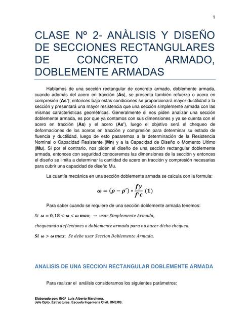 CLASE N 2 Secciones Doblemente Armadas | Luis Marchena | uDocz