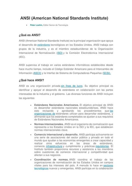 ANSI (American National Standards Institute) | Ingeniería de Software ...