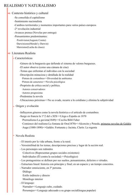 REALISMO Y NATURALISMO 2º Bach | Belén | uDocz