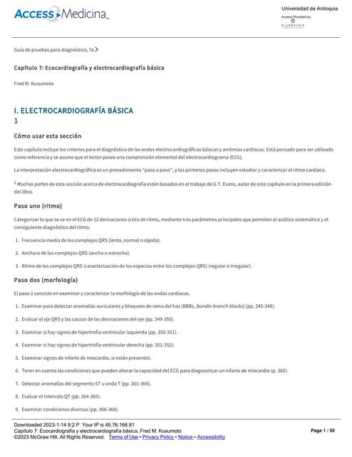 Ecocardiografía y electrocardiograf | Enfermería | uDocz