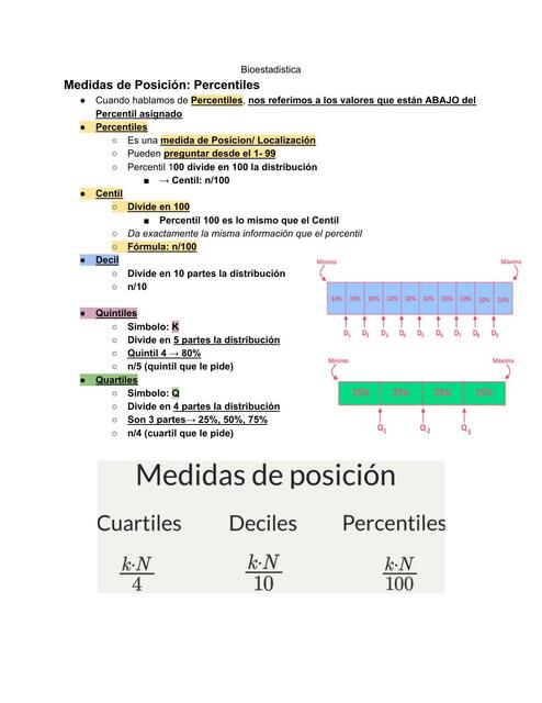 Medidas de Posición: Percentiles | Andres Enrique | uDocz