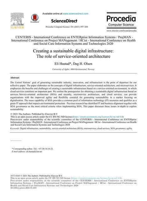Creating a Sustainable Digital Infrastructure: The Role of Service-Oriented Architecture ...