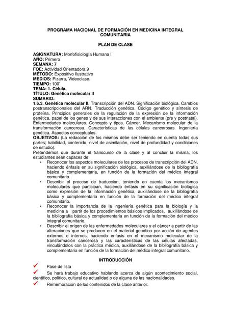 Morfo 1┃ Genetica Molecular II┃AO9 | Ysaac Garcia | uDocz