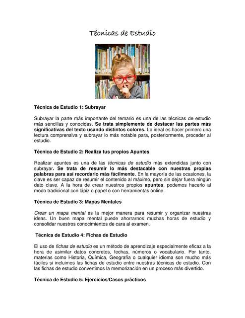 Técnicas de Estudio | Sofia Ureña | uDocz