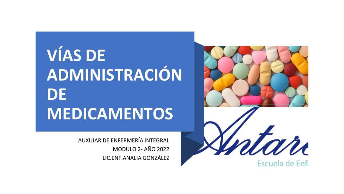 Vías de administración de medicamentos | Enfermería | uDocz