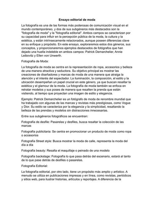 Ensayo Editorial de Moda | Lluvia De la Rosa | uDocz