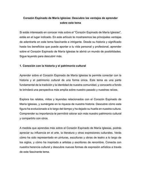 Corazón Espinado de María Iglesias: Descubre las Ventajas de Aprender ...