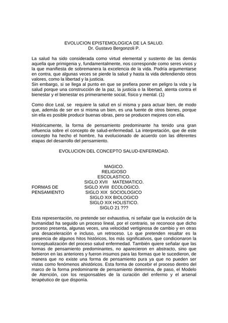 Evolución Epistemológica De La Salud Ysaac Garcia Udocz