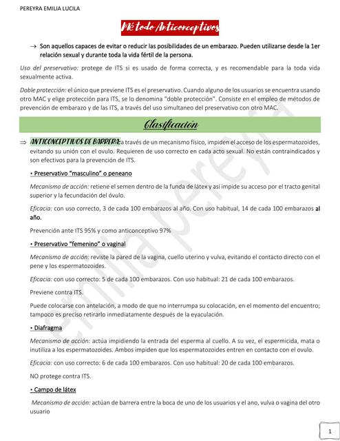 Métodos anticonceptivos | Emi Pereyra | uDocz