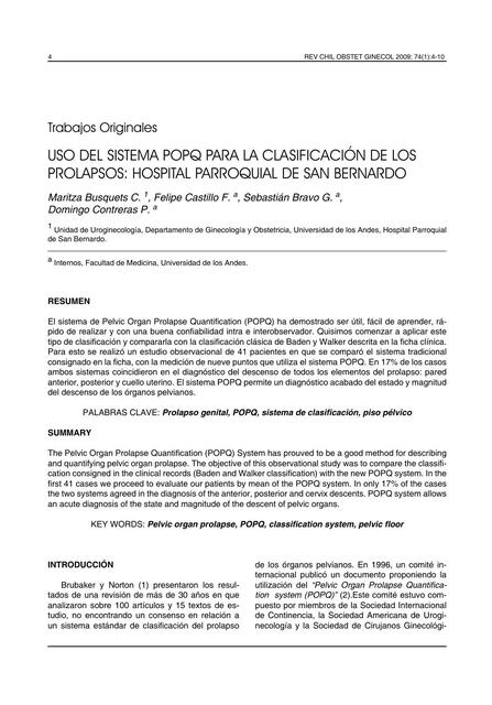 Uso del Sistema POPQ para la Clasificación de los Prolapsos | Health ...