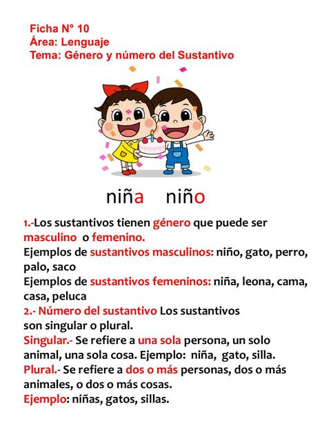 Género y Número del Sustantivo | Rita Tapia Reina | uDocz