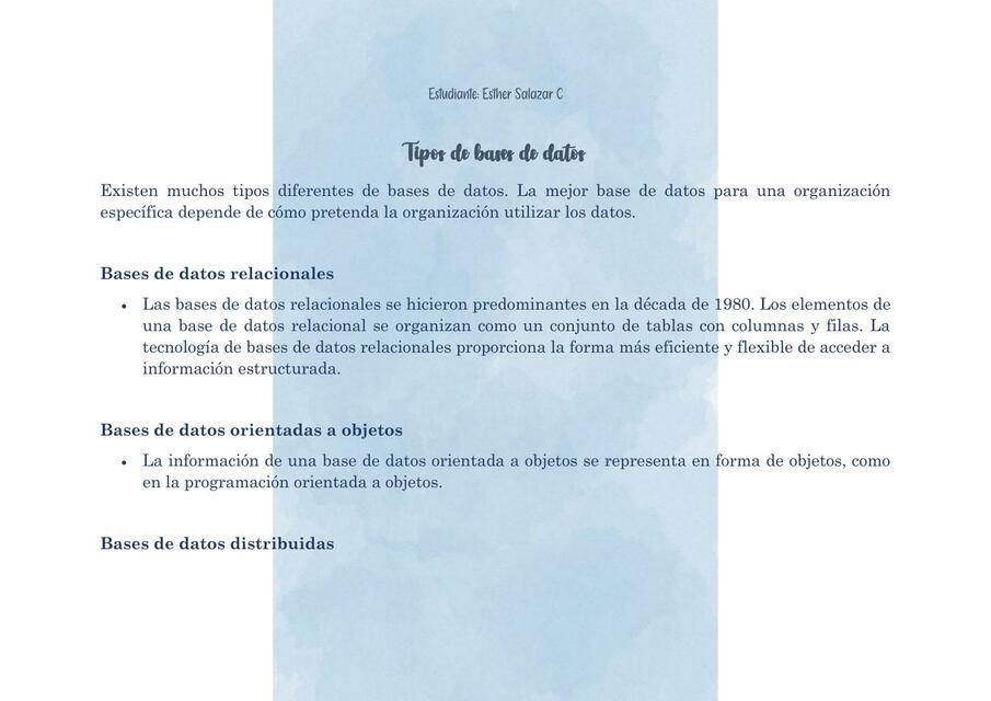 Tipos de bases de datos | developer.ishtar | uDocz