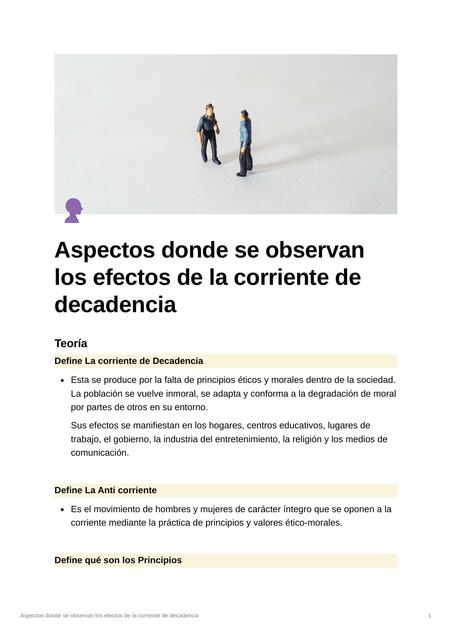 Efectos de la Corriente de Decadencia | Ana Sofía | uDocz
