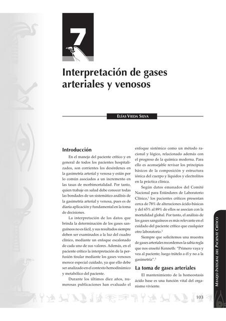 Interpretación de gases arteriales y venosos | Isabel Allende | uDocz
