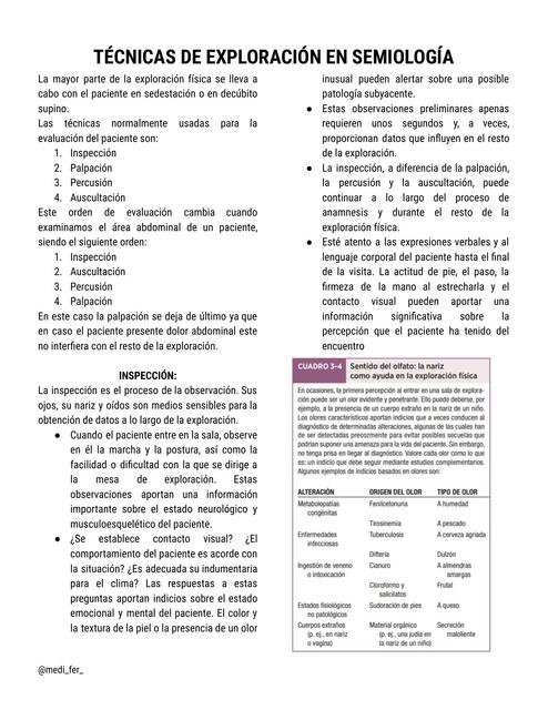 Tecnicas de exploración en semiología | medi_fer | uDocz