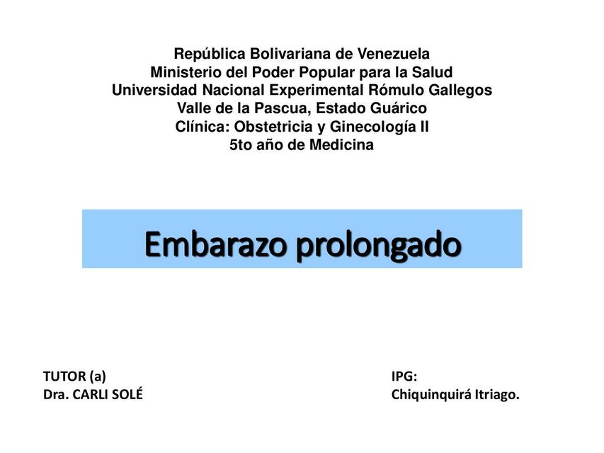 Diapositivas embarazo prolongado | Escuela medica | uDocz