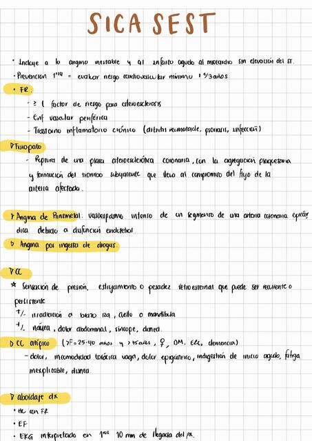SICA sin elevación del ST | MEDICSTORE | uDocz