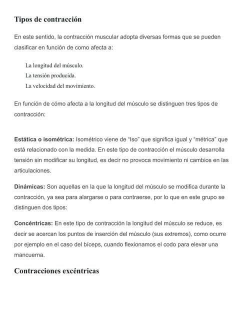 Acción concéntrica, excéntrica, isométrica, estática | uDocz