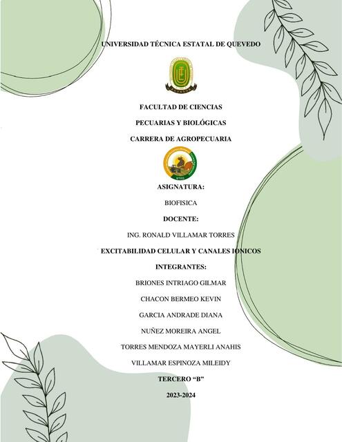 Excitabilidad celular y canales iónicos | Anais Torres | uDocz