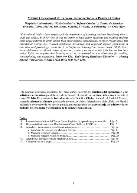 Manual Operacional de Tercero | Medicina y Farmacia | uDocz